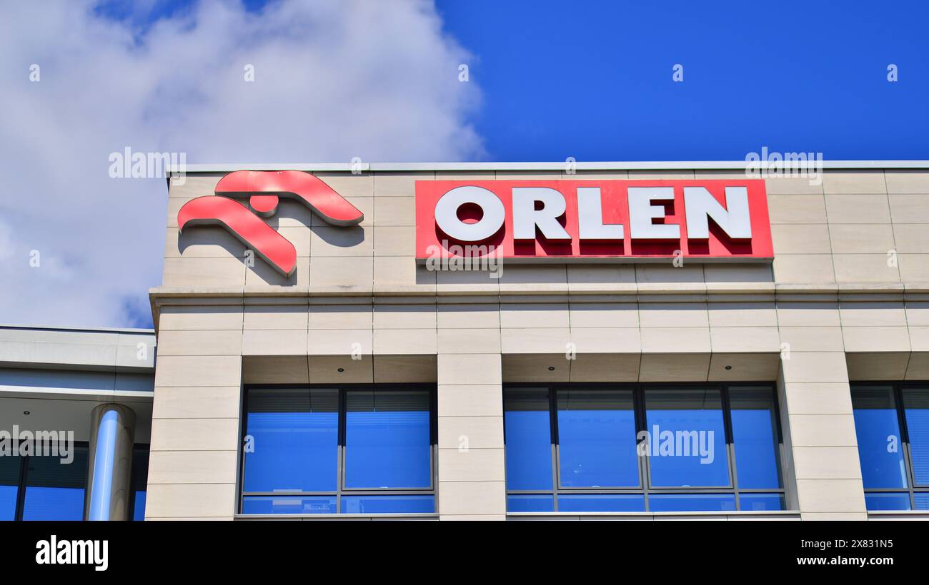 Warsaw, Poland. 18 May 2024. PKN Orlen. The headquarters of the Polish ...