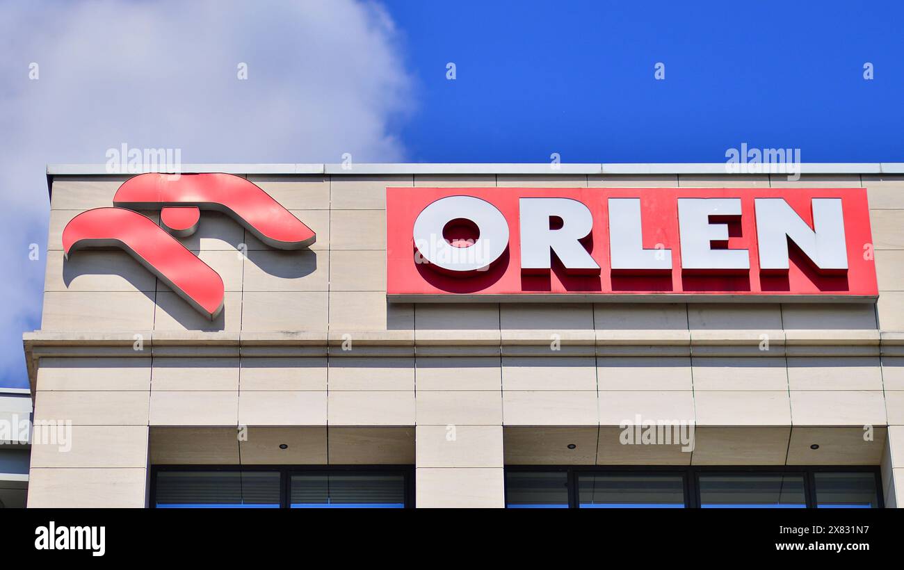 Warsaw, Poland. 18 May 2024. PKN Orlen. The headquarters of the Polish ...