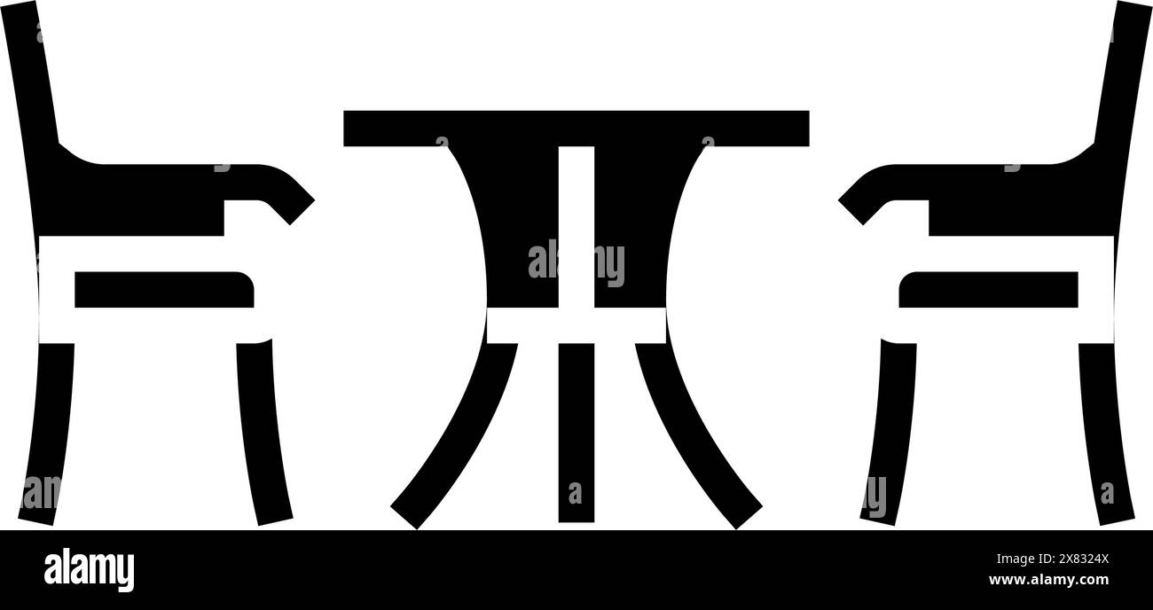 bistro set outdoor furniture glyph icon vector illustration Stock ...