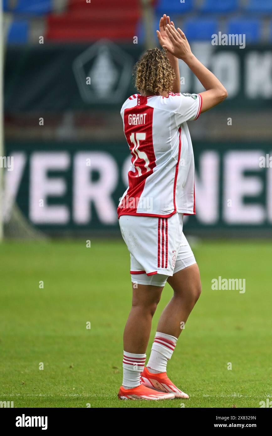 Chasity Grant (15) of Ajax Vrouwen pictured during a female soccer game between Ajax Amsterdam ...