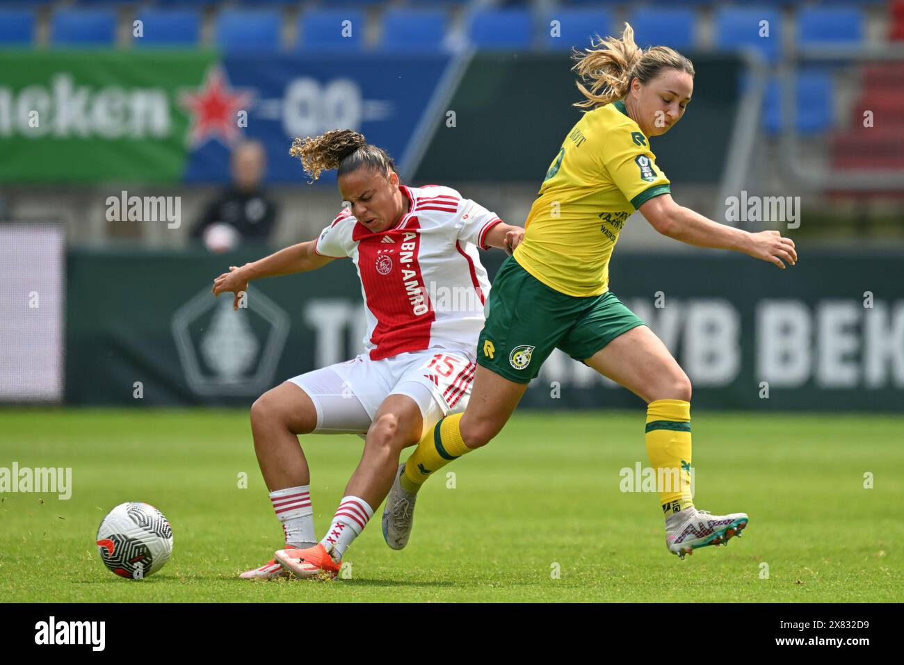 Chasity Grant (15) of Ajax Vrouwen and Moisa Van Koot (2) of Fortuna ...