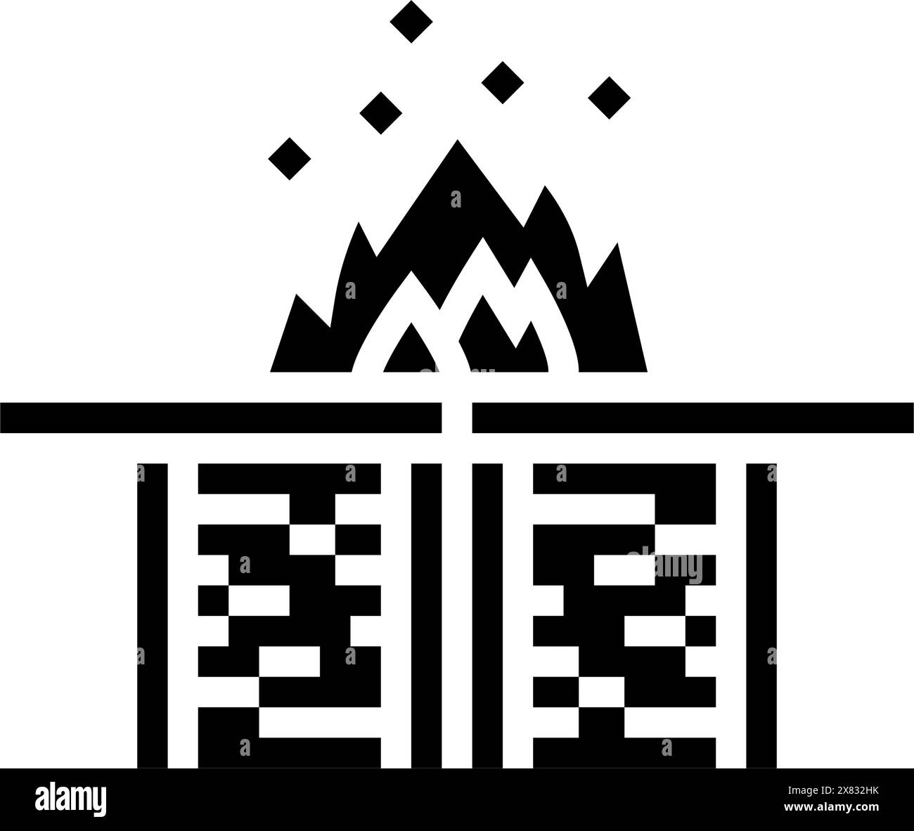 fire pit table outdoor furniture glyph icon vector illustration Stock ...