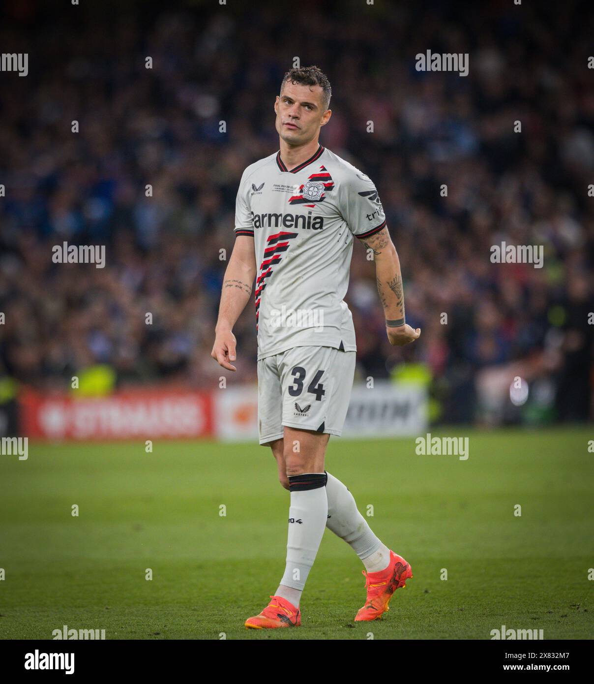 Dublin, Ireland. 22nd Mai 2024. Granit Xhaka (Leverkusen) Atalanta Bergamo - Bayer 04 Leverkusen ...