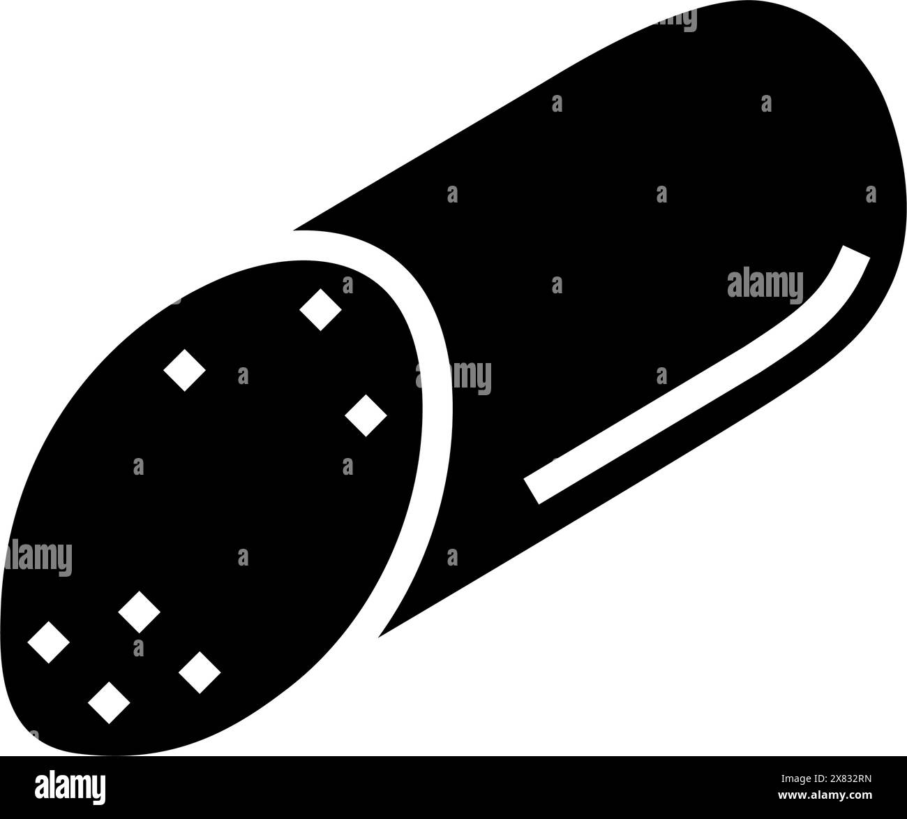 boiled sausage meat glyph icon vector illustration Stock Vector Image ...