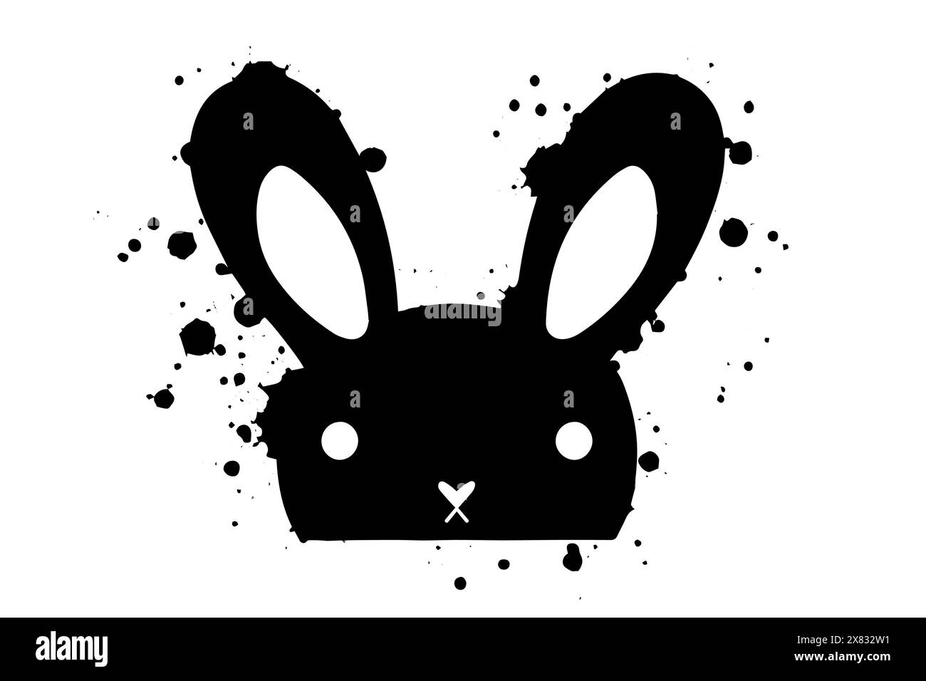 Vector Graffiti Bunny: Playful Rabbit Easter Icon in Urban Art Style ...