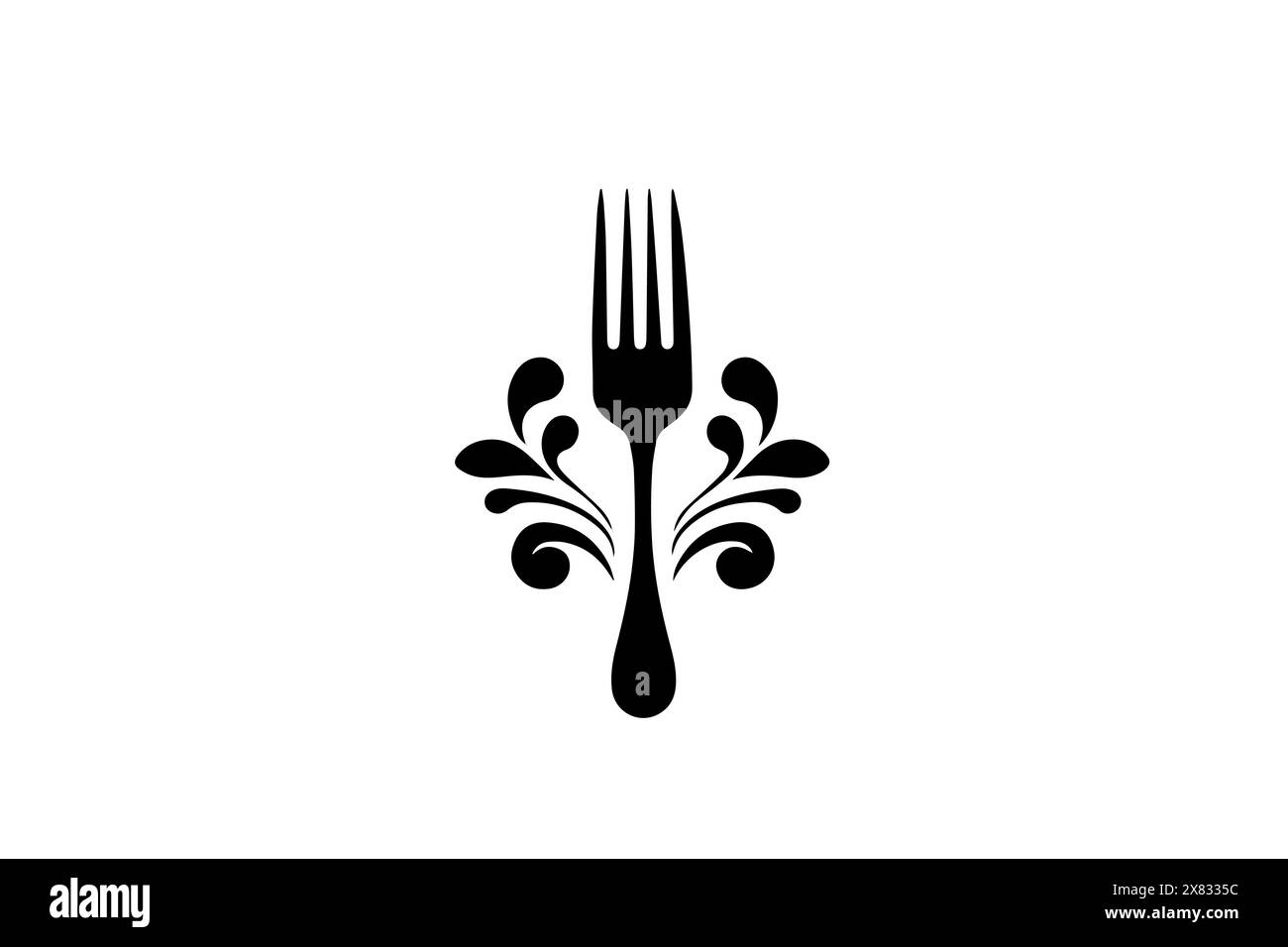 Vintage Cutlery Logo: Abstract Vector Illustration of Fork. Simple Icon ...