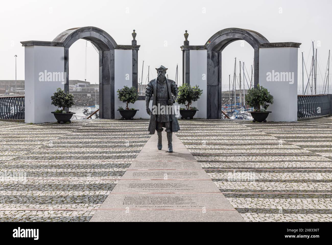 Angra do Heroismo, Terceira, Azores, Portugal. March 28, 2022. Statue ...