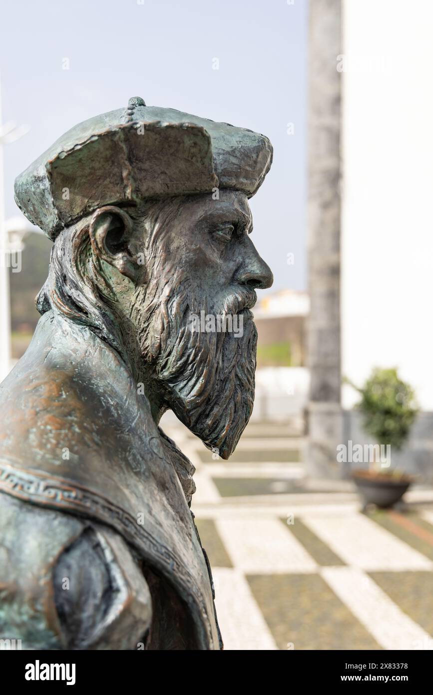 Angra do Heroismo, Terceira, Azores, Portugal. March 28, 2022. Statue ...
