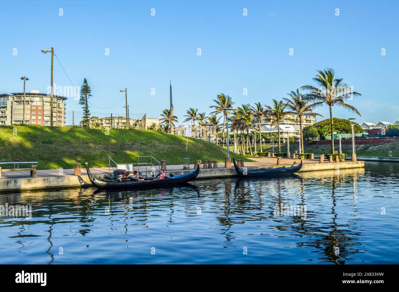 Scenic Gondola ride in Durban waterfront canal near Ushaka South Africa ...