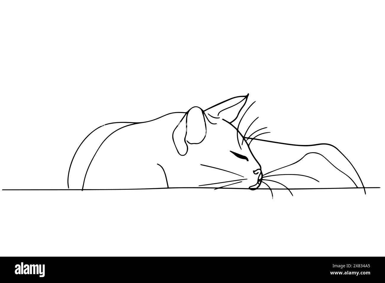 Continuous Line Art: Minimalist Cat Portrait Vector Sketch. Animal Logo ...