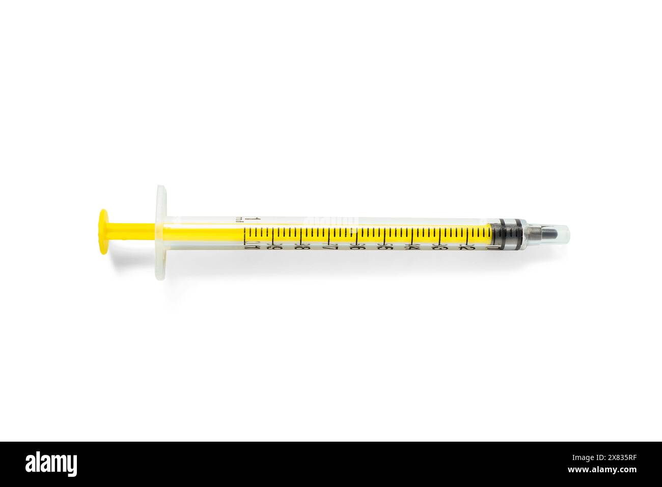 Empty syringe on white background Stock Photo - Alamy