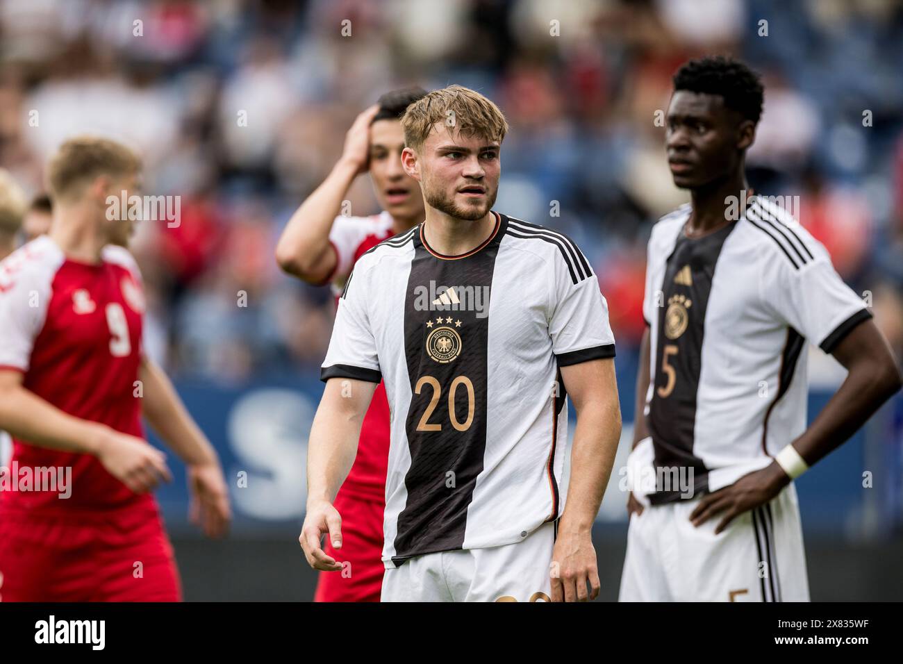 Haderslev, Denmark. 22nd May, 2024. Manuel Braun (20) of Germany seen during a football friendly ...