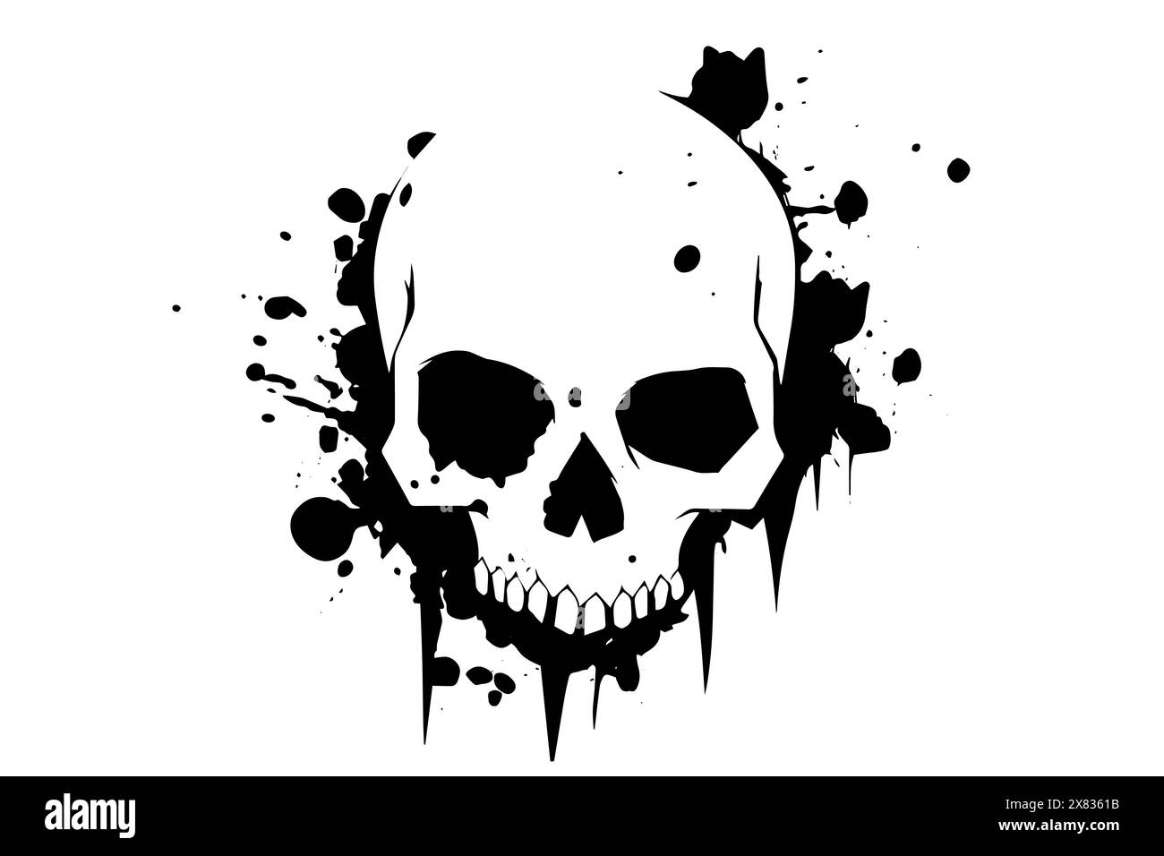 Grunge Vector Skull: Abstract Gothic Graffiti Art with Vintage Rock ...