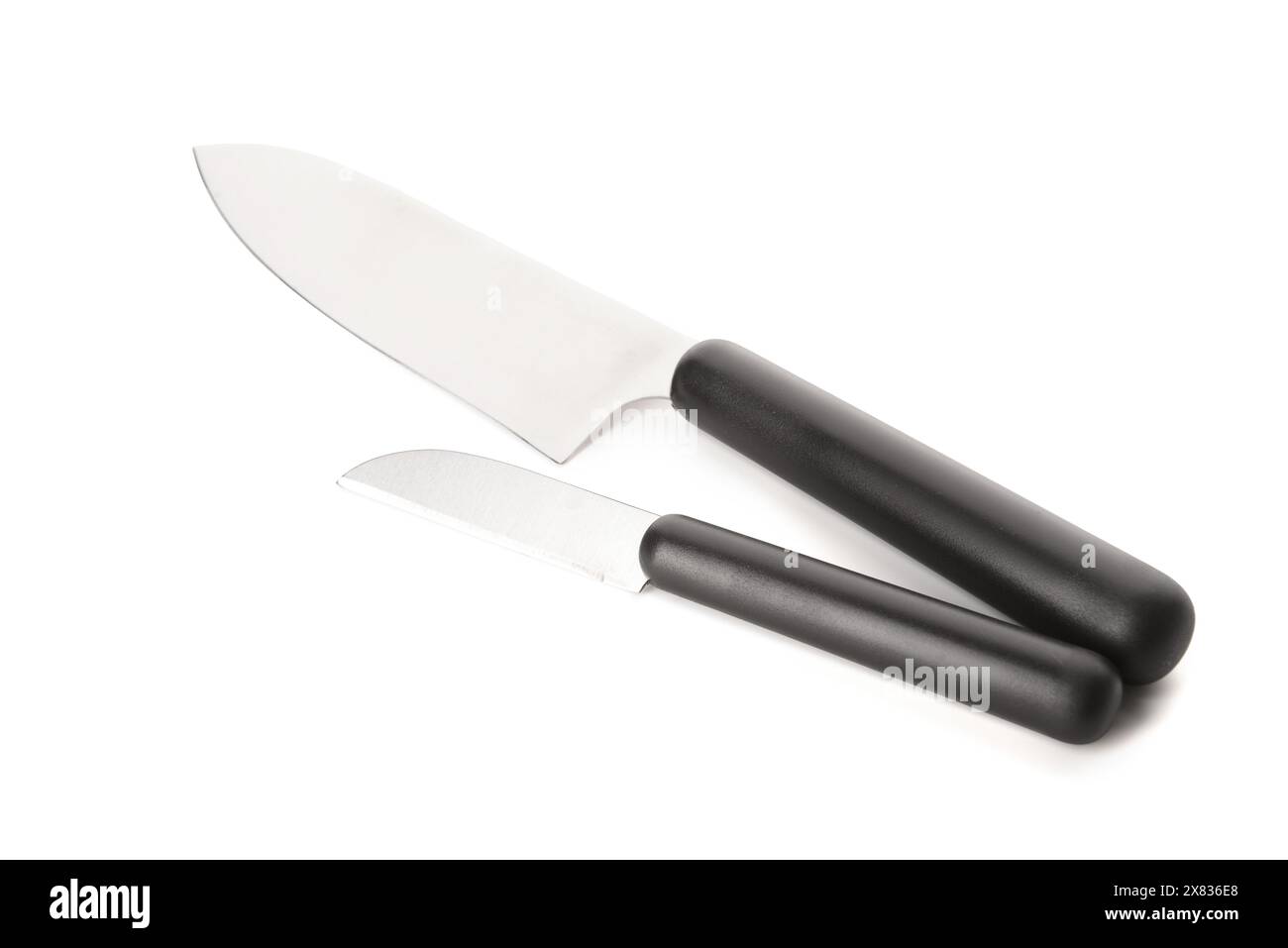 Sharp knives on white background Stock Photo - Alamy