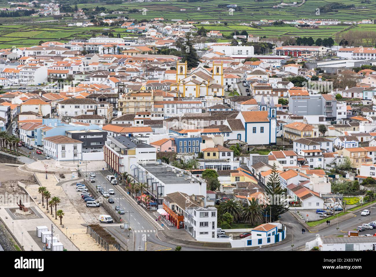 Praia da Vitoria, Terceira, Azores, Portugal. March 29, 2022. The town ...