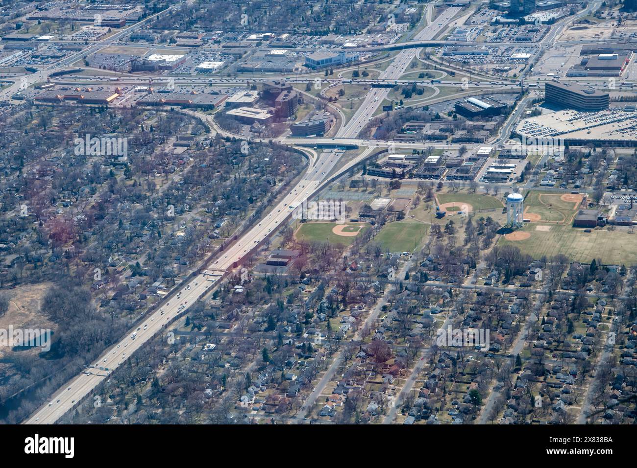 Richfield, Minnesota. Aerial view showing industry and residential area ...