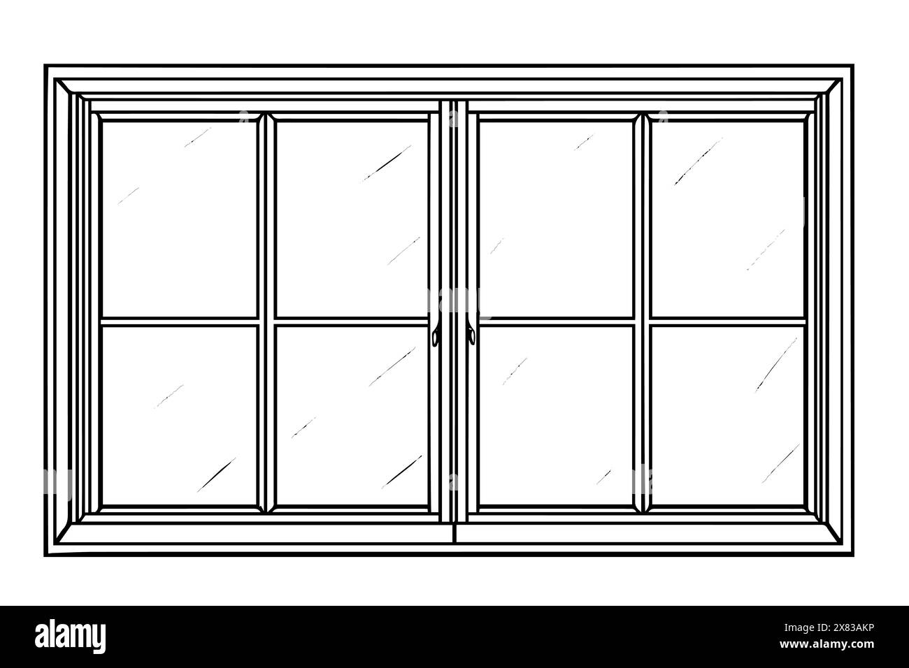 Hand-drawn Window Sketch. Vintage Vector Illustration of an Close Frame Stock Vector Image & Art ...