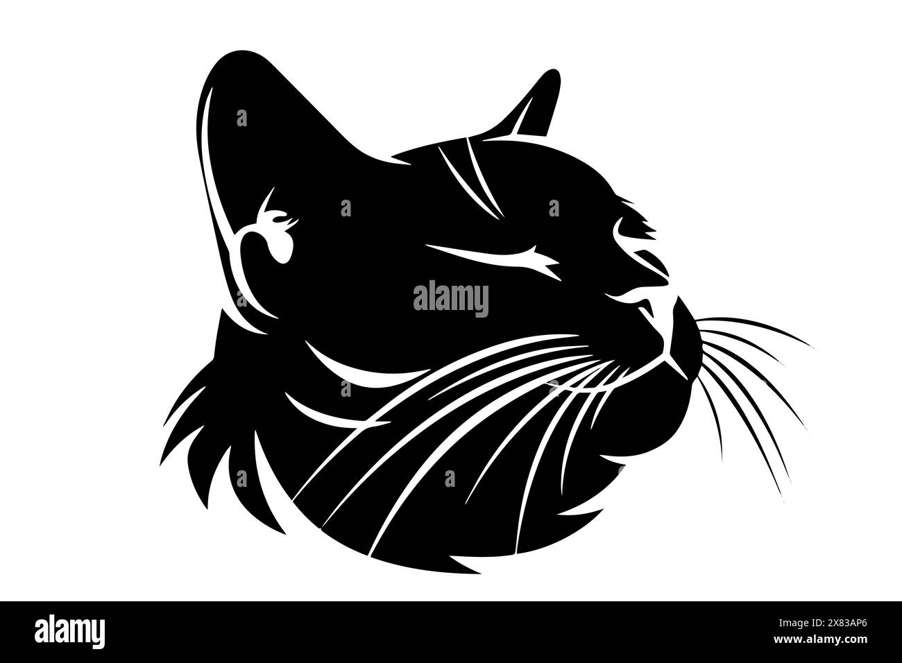 Minimalist Cat Head Icon: Simple Vector Design for Pet Shop Logo Stock ...