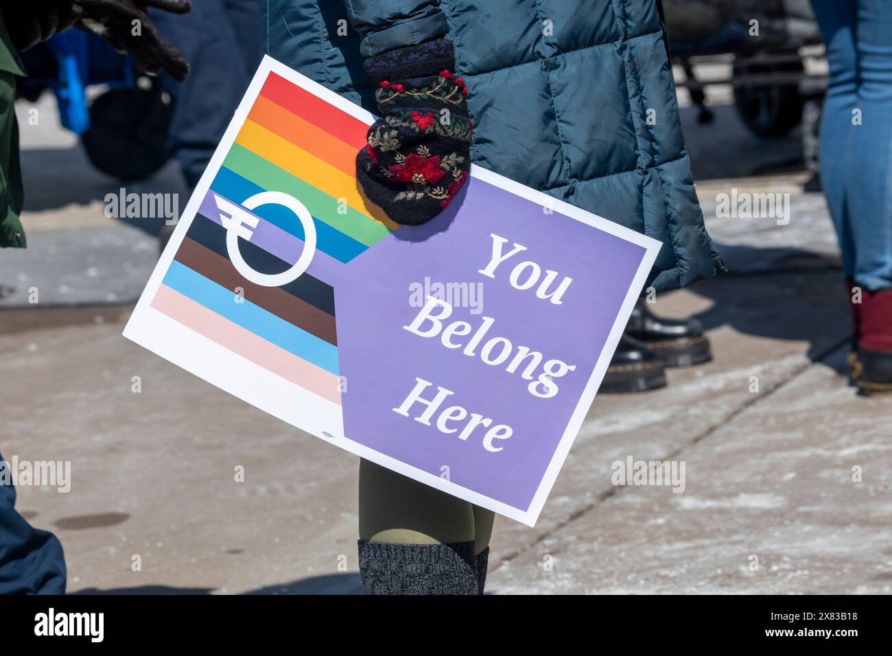 St. Paul, Minnesota. State capitol. Transgender Day of Visibility Rally ...