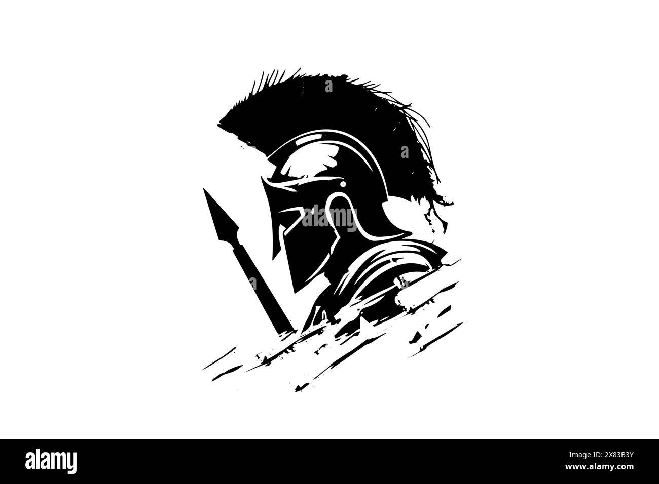 Spartan Warrior Logo Design Vector Illustration. Gladiator Icon Stock ...