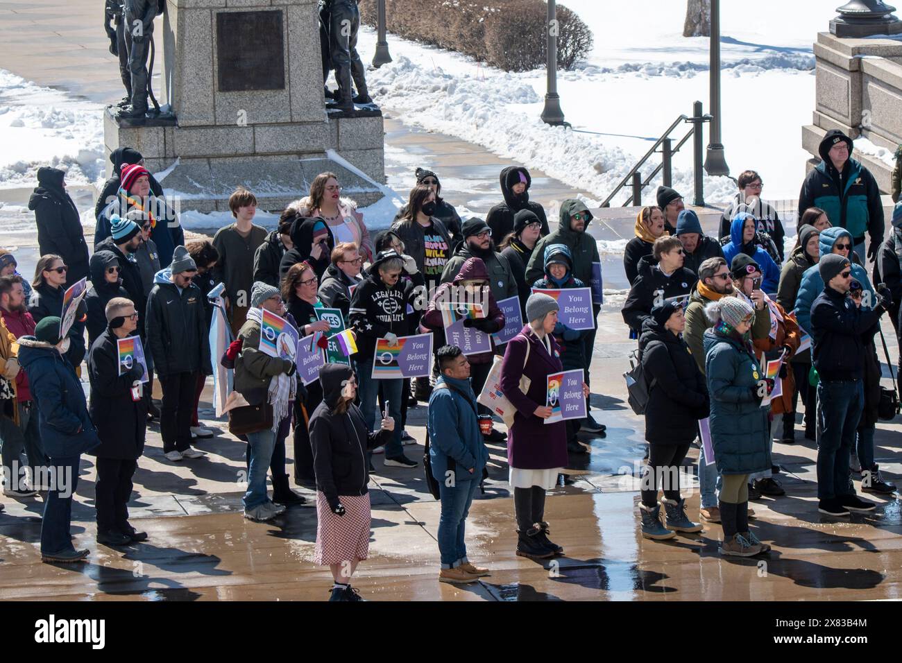 St. Paul, Minnesota. State capitol. Transgender Day of Visibility Rally ...