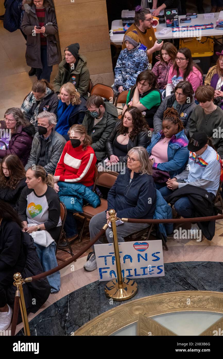 St. Paul, Minnesota. State capitol. Transgender Day of Visibility Rally ...