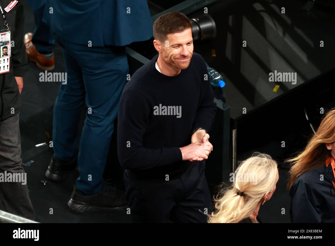 Bayer Leverkusen manager Xabi Alonso reacts following the UEFA Europa ...