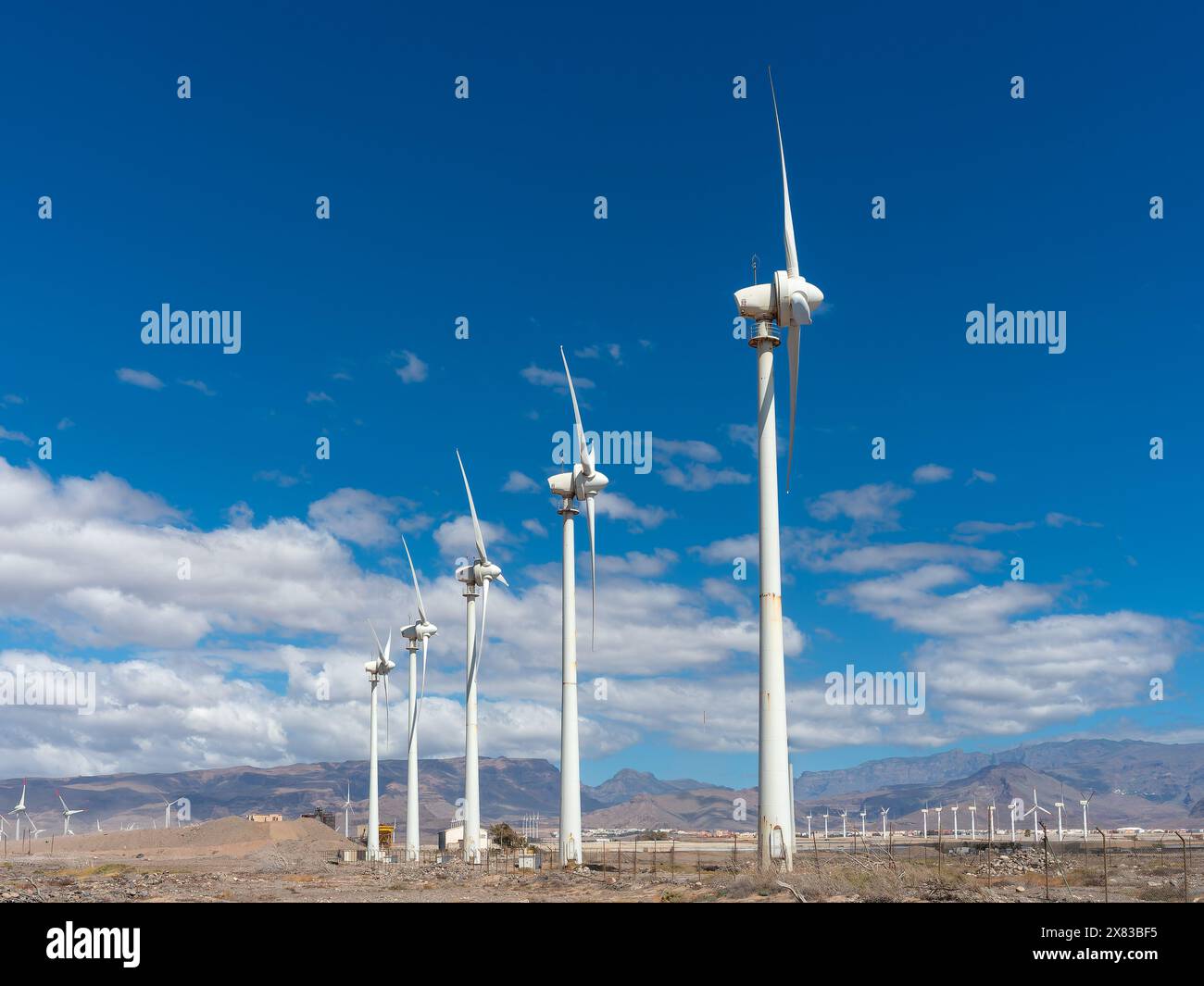 Wind farm with turbine fans as a renewable energy alternative Stock ...