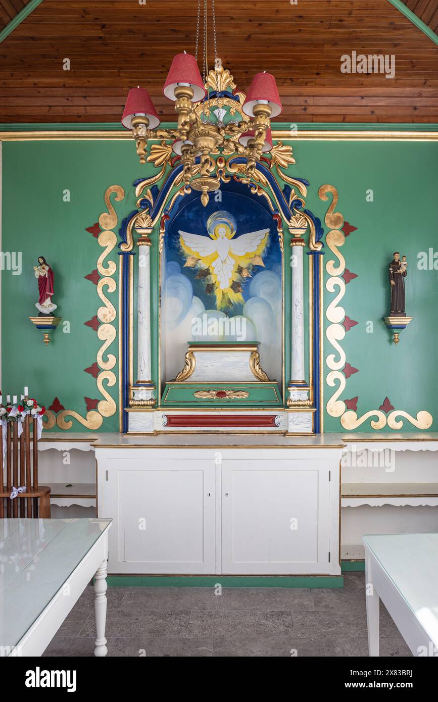 Altares, Terceira, Azores, Portugal. March 31, 2022. Interior of the ...