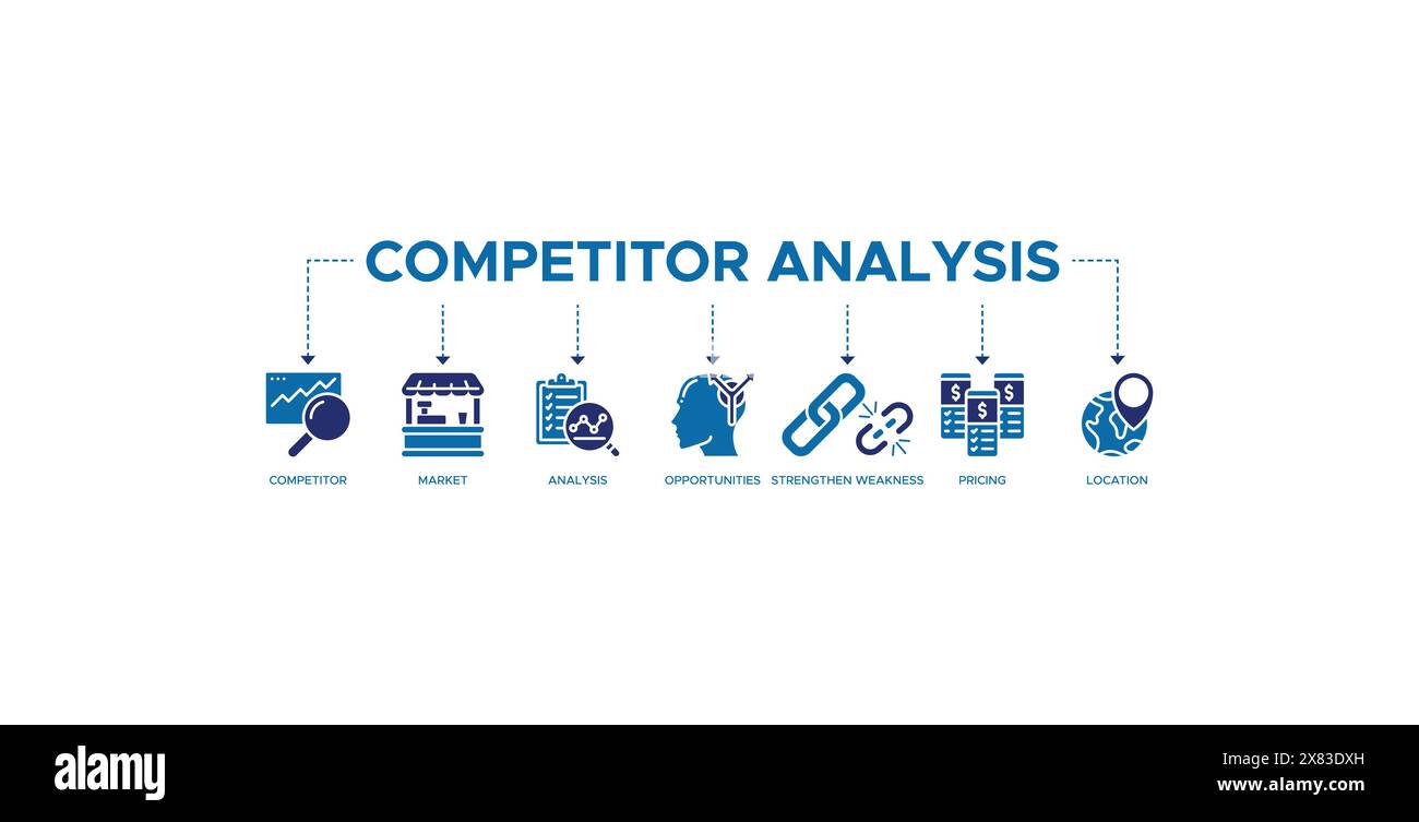 Competitor analysis web icon vector illustration concept Stock Vector ...