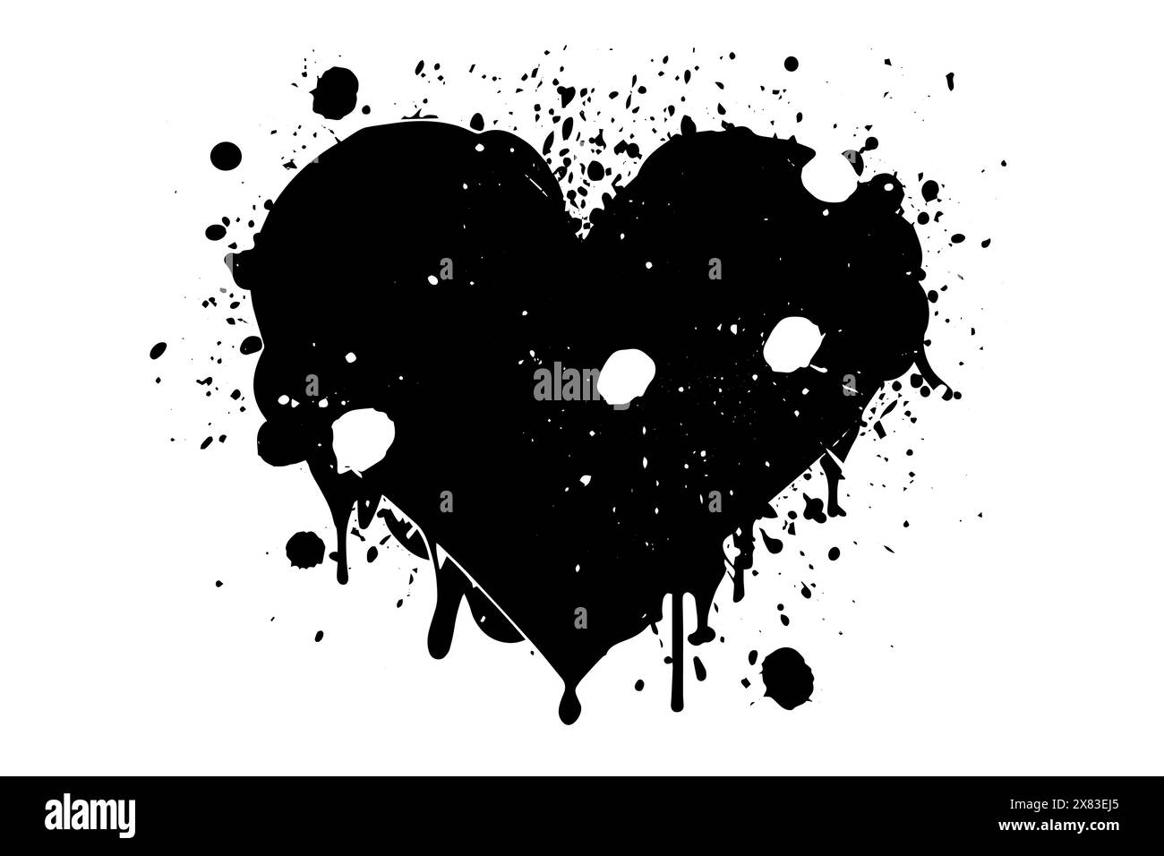 Spray Painted Abstract Heart: Urban Graffiti Vector Art in Vintage ...