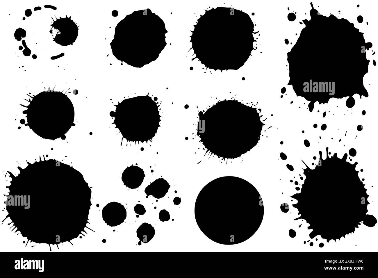 Ink Circle Vector Set: Grunge Texture and Abstract Elements in Round ...