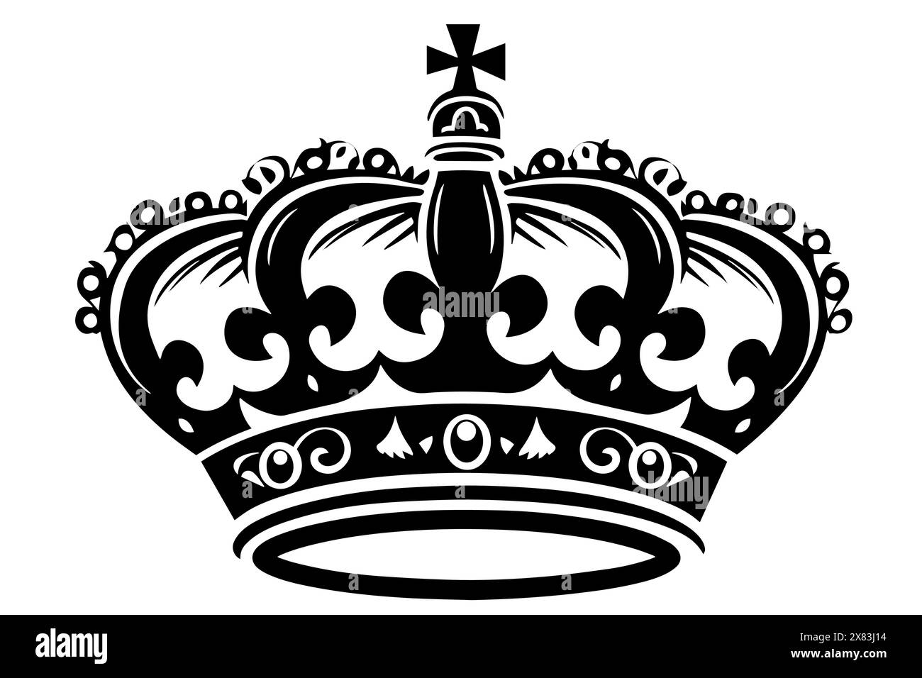 Vintage Crown: Engraved Sketch of Royal Victorian Majesty in Vector ...