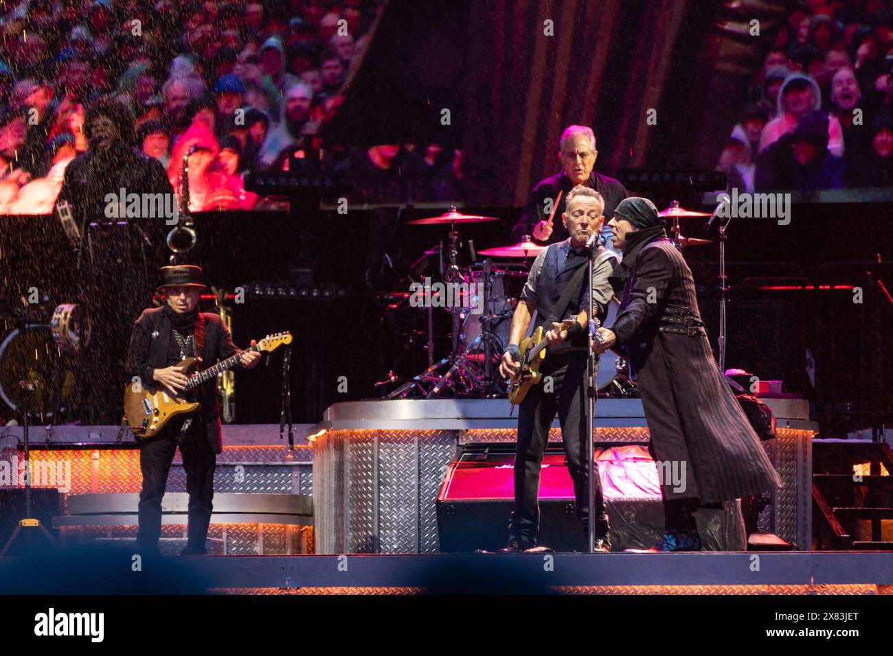 Sunderland, UK - Bruce Springsteen performs in the rain at the Stadium ...