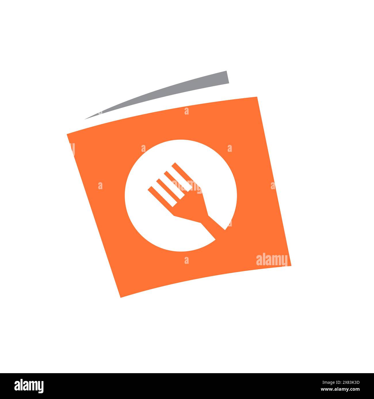 Recipe book, book with fork symbol, vector logo design Stock Vector ...