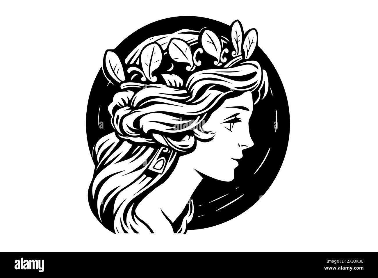 Aphrodite head hand drawn ink sketch. Engraved style vector ...