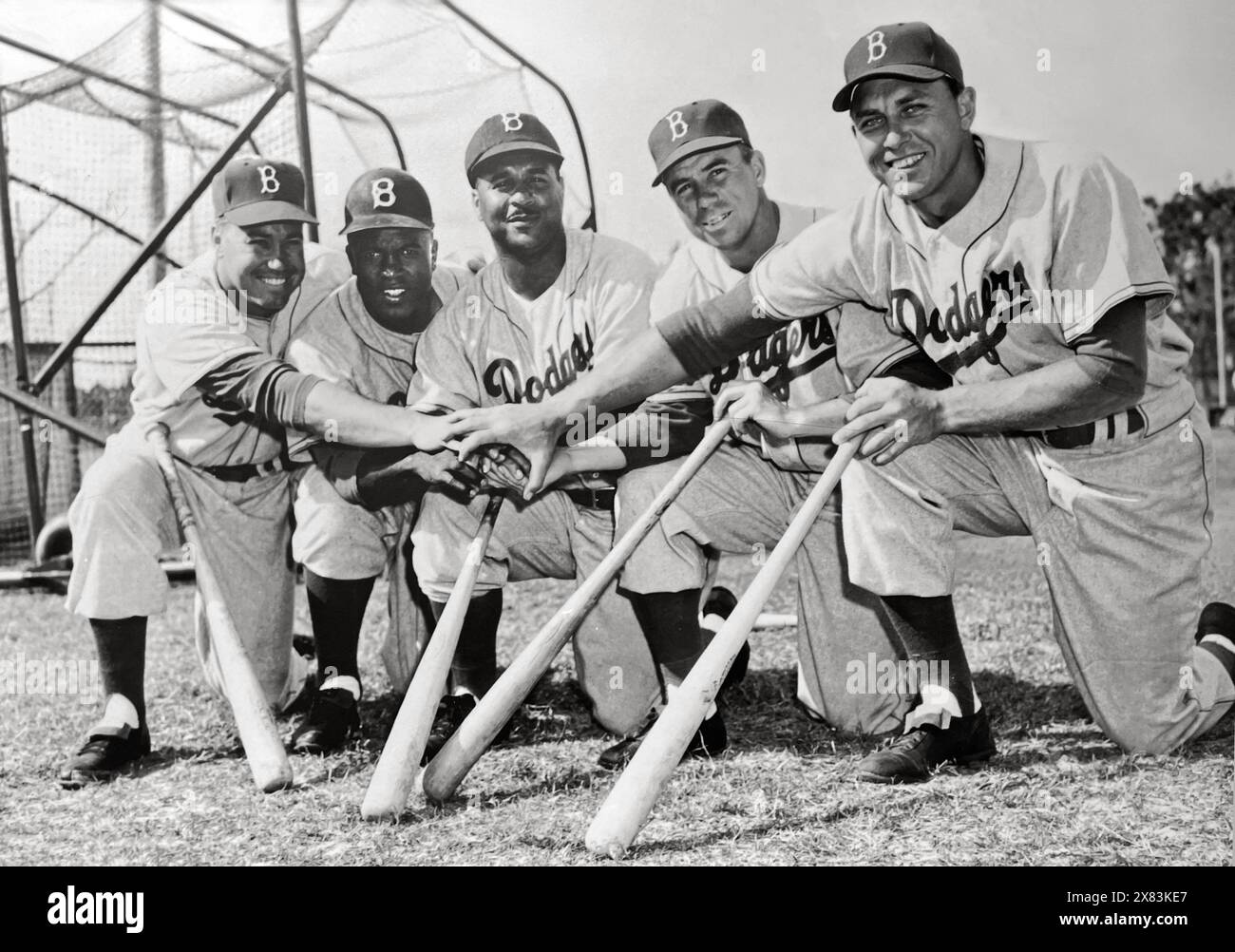 Duke Snider, Jackie Robinson, Roy Campanella, Pee Wee Reese and Gil ...