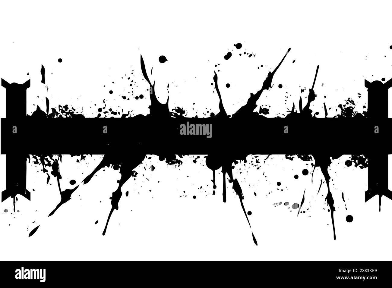 Urban Graffiti: Vector Paint Splashes and Ink Stains on Dirty ...