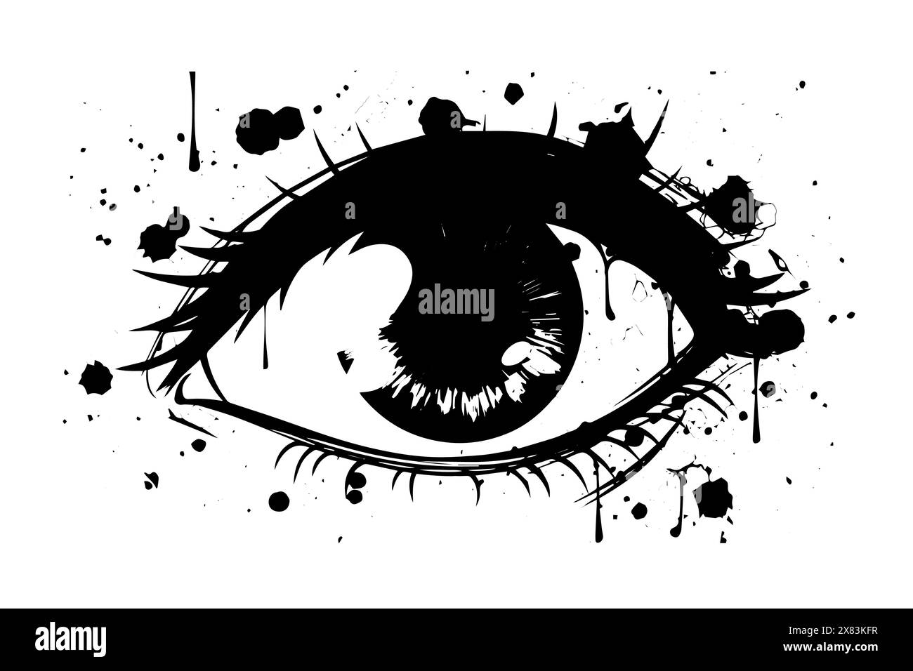 Vintage Eye Sketch: Hand-Drawn Logo with Engraved Vector Elements Stock ...