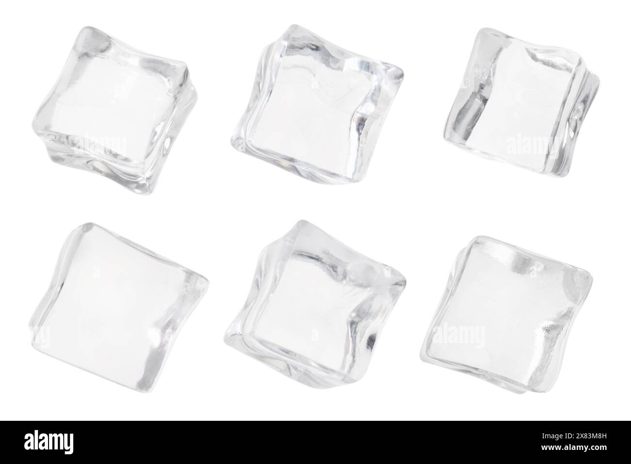 Crystal clear ice cubes isolated on white, set Stock Photo - Alamy
