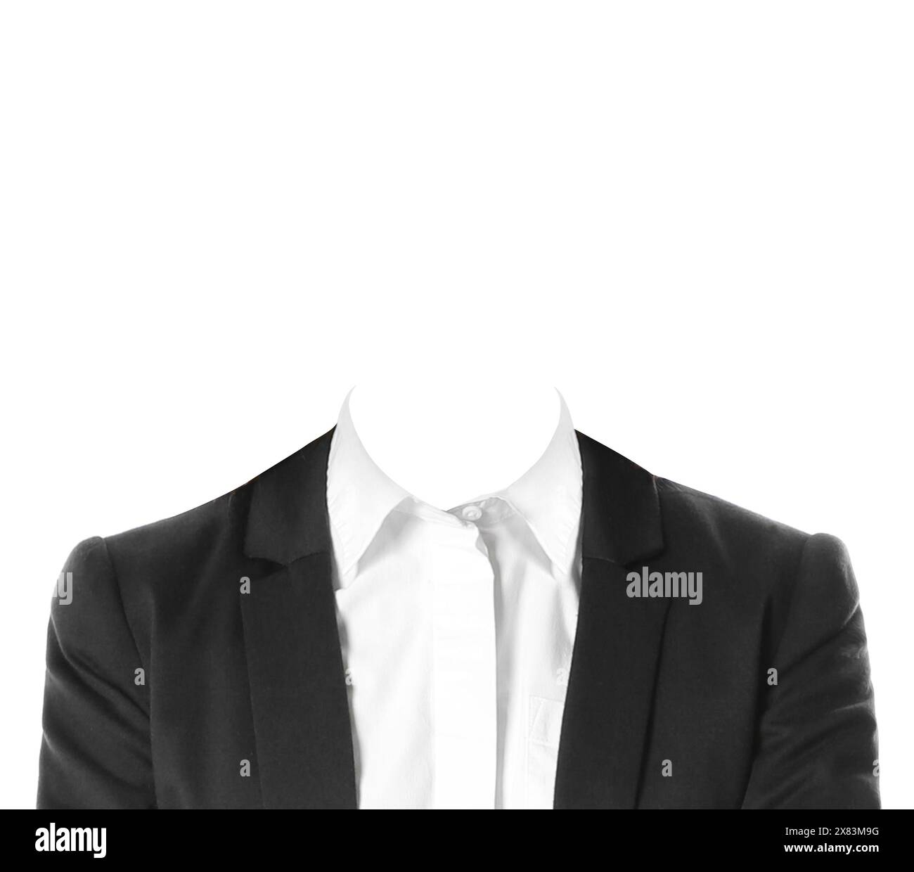 Formal wear replacement template for passport photo or other documents ...