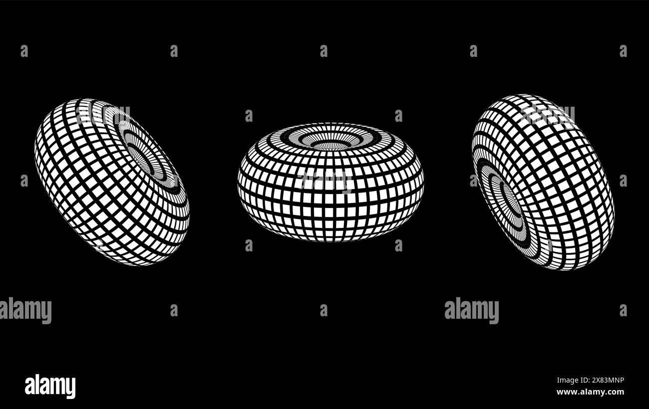 Geometric objects with wireframe Black and White Stock Photos & Images ...