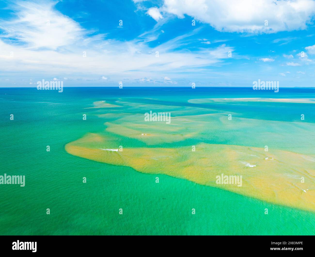 Aerial view of a blue sea surface water texture background,Sun ...
