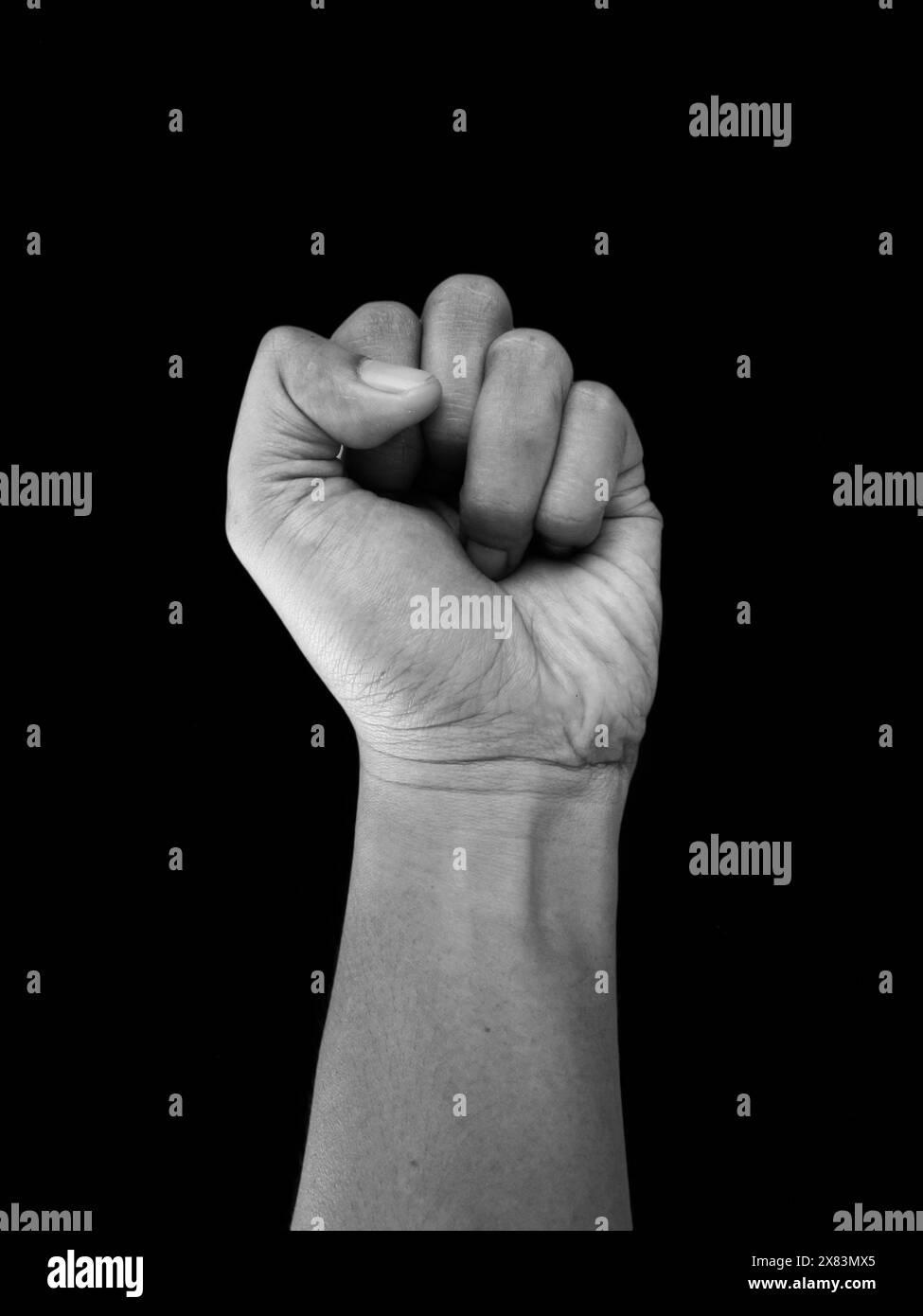 White hand protest Black and White Stock Photos & Images - Alamy