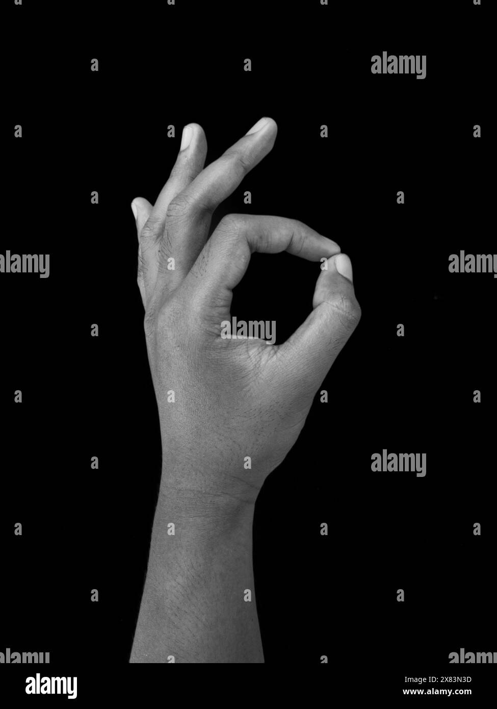 Okay hand sign Black and White Stock Photos & Images - Alamy