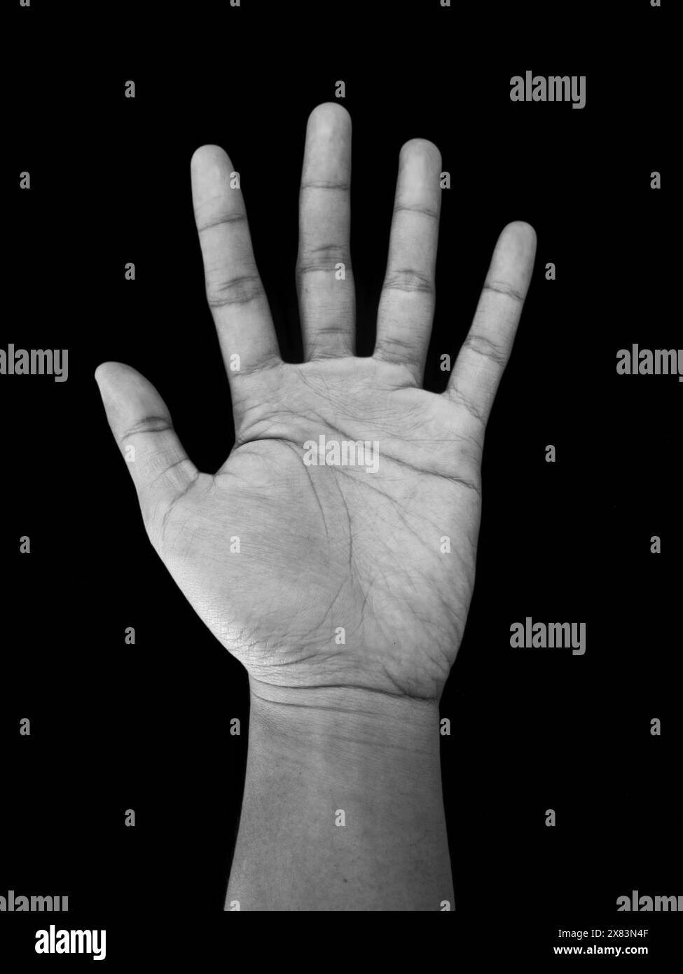 Number Five Hand Sign, Isolated on Black Background Stock Photo - Alamy