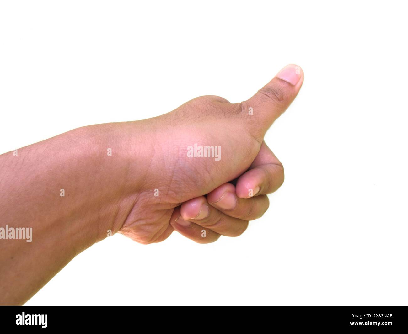 Hand Gestures, Thumbs Up or Thumb Finger Pressing Something, Isolated ...