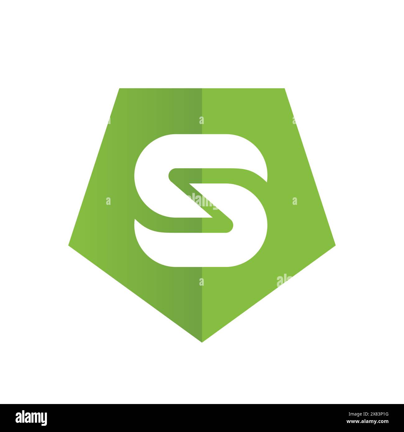 Symbol Alphabet Letter S Combined With Green Pentagon Shape, Vector ...