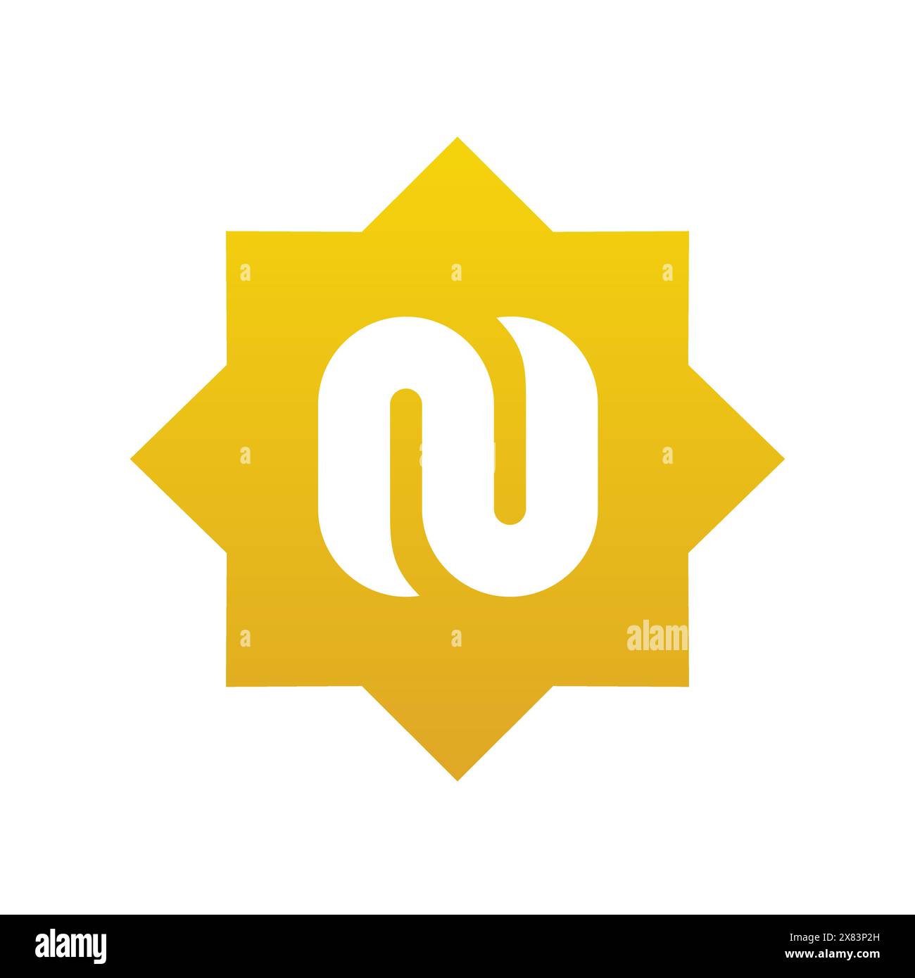 Unique Symbols Alphabet Letter N With Gold Color, Vector Illustration ...