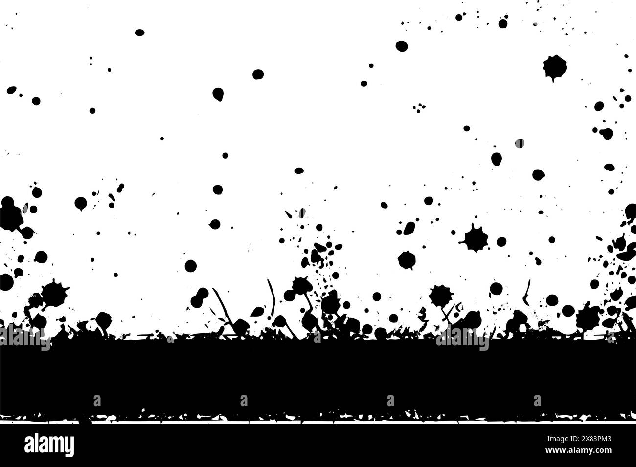 Abstract Ink Splatter Pattern: Seamless Design with Black and White ...